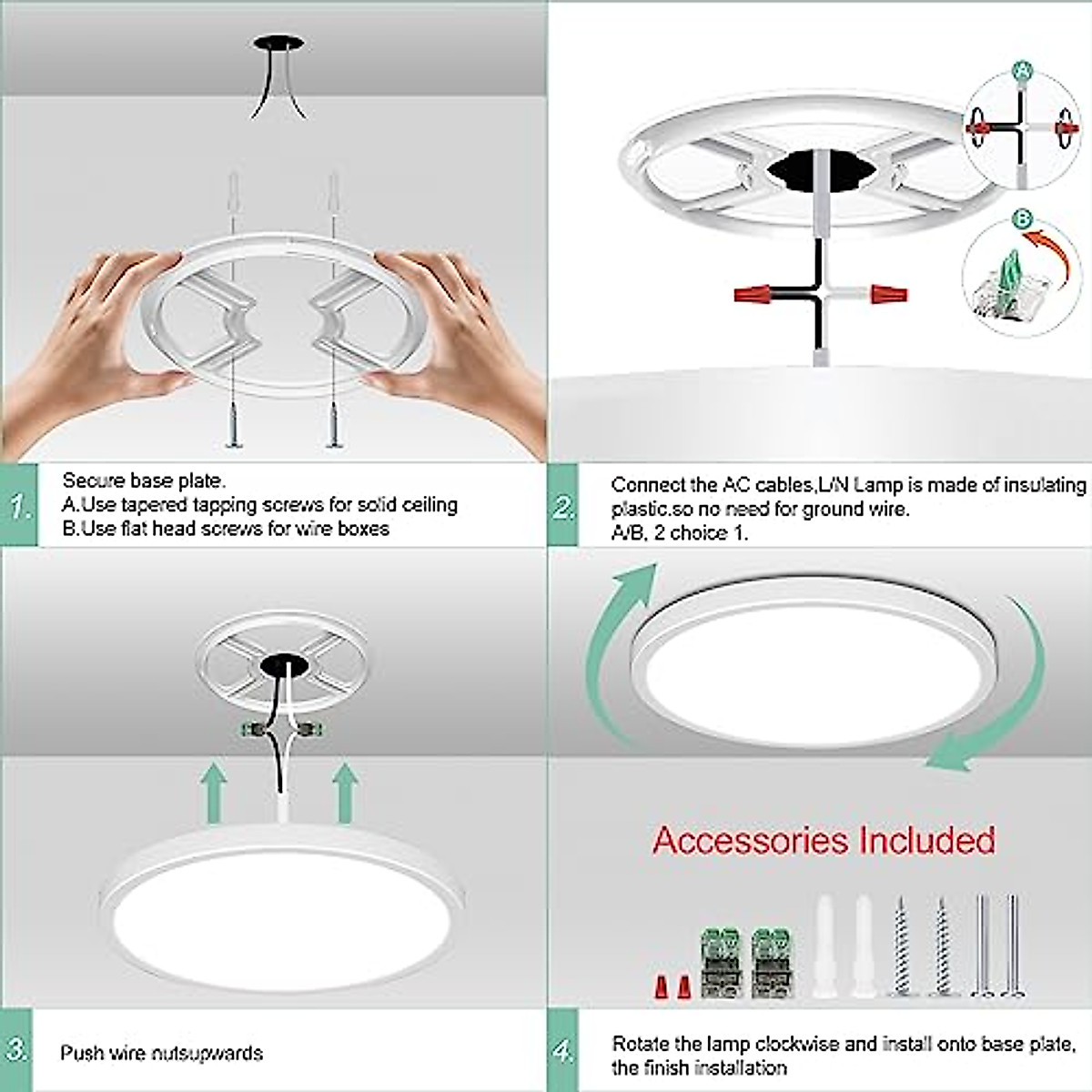 luckystyle 12inch/20W Remote Dimmable LED Flush Mount Ceiling Lights with Smart APP Custom Color Temperatures, Daylight White Ceiling Light Fixture Round Ceiling Lamp for Kitchen Bedroom Child's Room