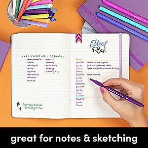 PAPERAGE Recycled Lined Journal Notebook, (Black), 160 Pages, Medium 5.7 inches x 8 inches - 100 gsm Thick Paper, Hardcover