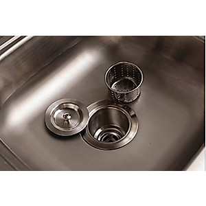 Coflex Extra Deep Cup Sink Basket Strainer with Sealing Lid, 304 Stainless Steel, Brushed Nickel Finish