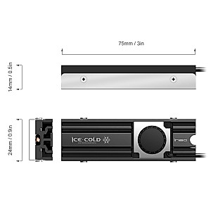 ineo Aluminum M.2 2280 SSD Heatsinks with 20mm Fan and Pure Cooper Strip for M.2 NVME SSD [C2600 Fan]
