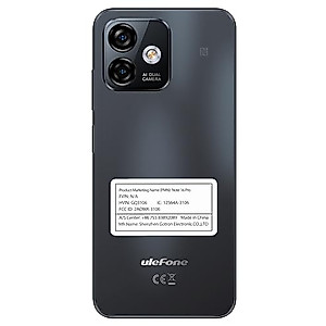 Ulefone Note 16 Pro Unlocked Phones NFC, 8-core 16+128GB Factory Phone, Android 13 OS Cell Phone, 50MP Rear Camera, 8MP Front Camera, 6.52” Display, 4400mAh, OTG T-Mobile 4G Smartphones | Black