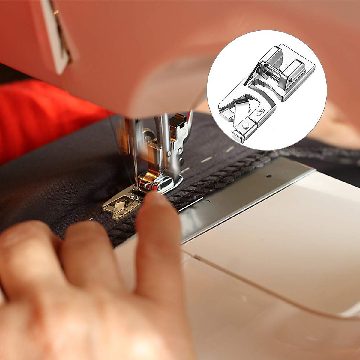 Hemming Foot Kit 6Pcs Hemmer Foot Sewing Machine Presser Foot Hemmer for Brother Singer Janome Low Shank Sewing Machine Use Rolled Hem Presser Foot