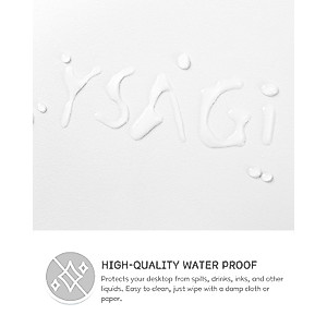 YSAGi Non-Slip Leather Desk Pad, Waterproof Laptop Computer Desk Keyboard Mat, Table Protector Blotter Mat, Large Mouse Pad for Office/Work/Home/Decor(White, 23.6" x 13.7")