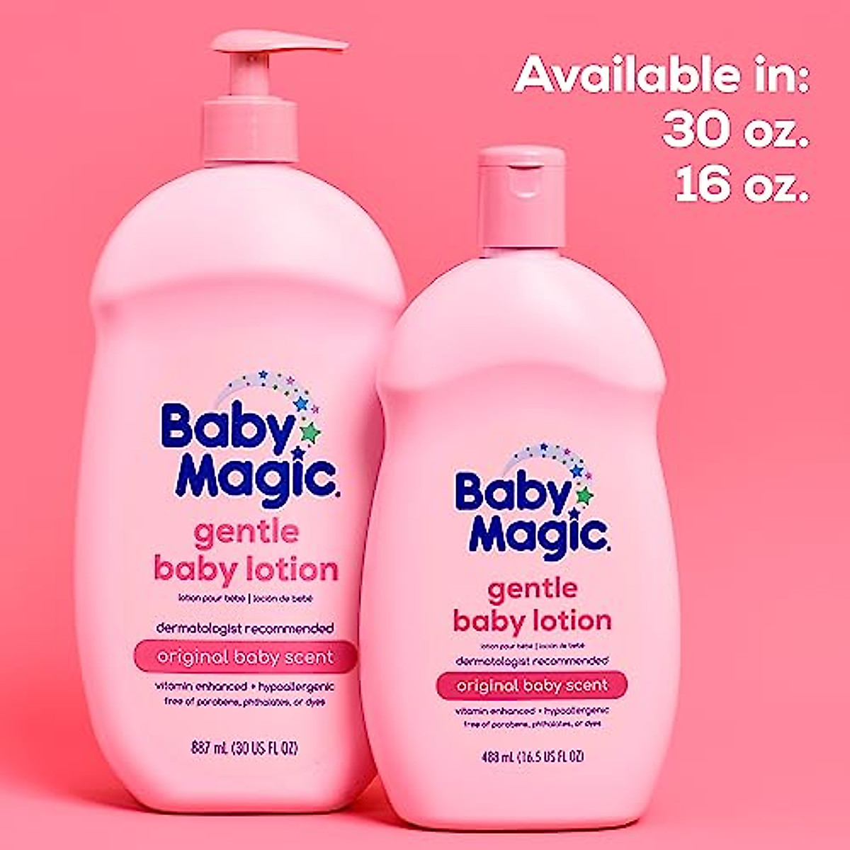 Baby Magic Gentle Baby Lotion, Vitamins & Aloe, Free of Parabens, Phthalates, Sulfates and Dyes, Camellia Oil & Marshmallow Root Original Scent, 16.5 Fl Oz