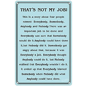 Vintage Metal Tin Sign Fashionable That's not My Job Blechschild Schild Blech 8 x 12 Inches