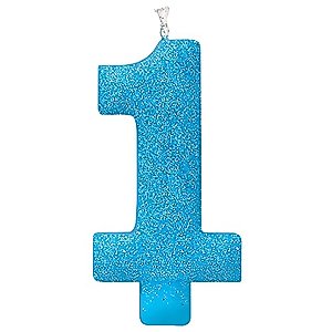 Blue Number 1 Birthday Glitter Candle - 5", 1 Pc
