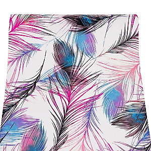 Yifasy 2 Pack Shelf Liners Purple Peacock Feathers Self-Adhesive Drawer Papers Renovation Furniture 17.7 Inch Wide