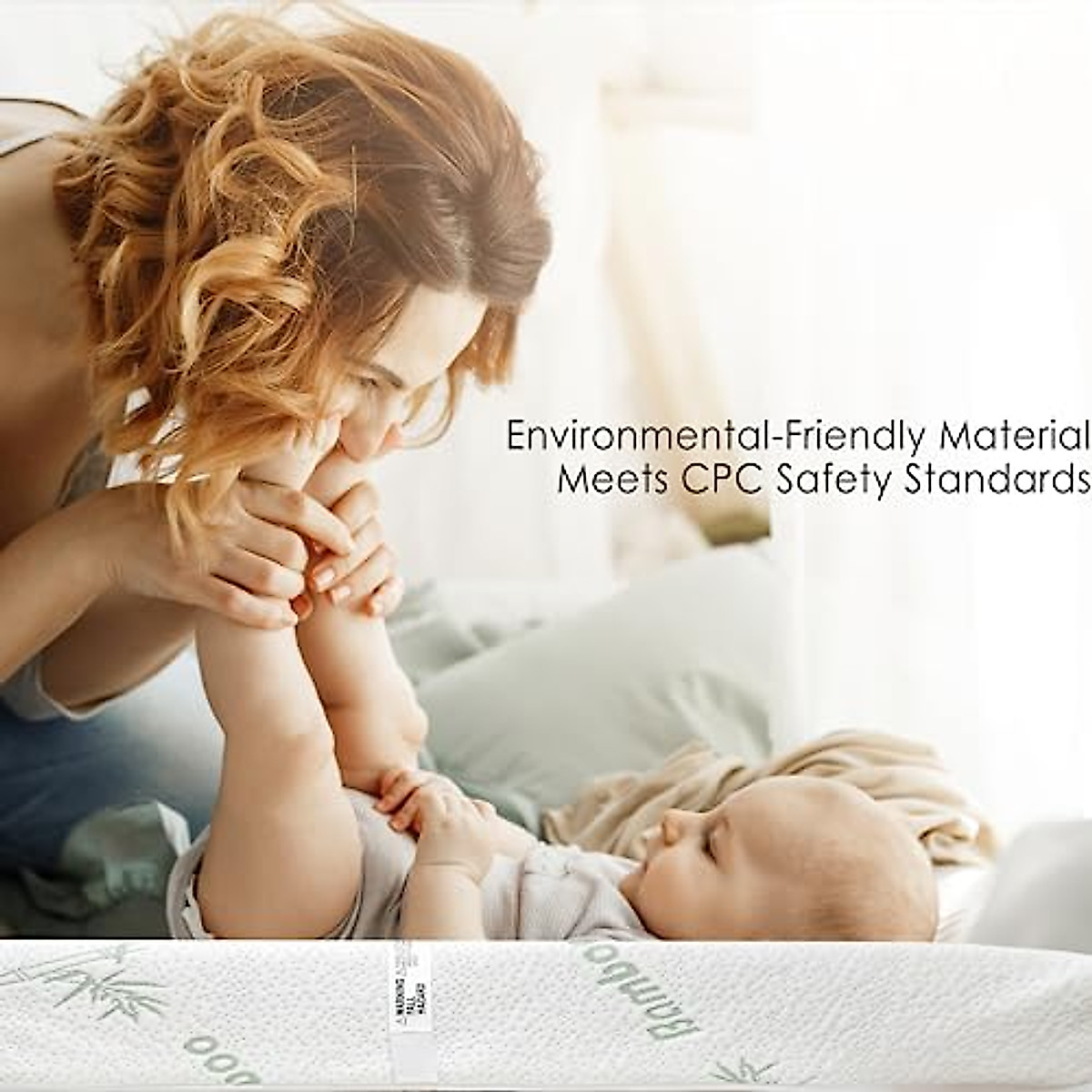 Truwelby Changing Pad, Waterproof Bamboo Cover Contour Diaper Changing Pad for Dresser Top, Baby Changing Table Pad Cover Hypoallergenic Washable