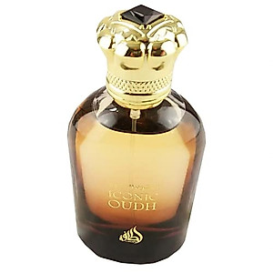 Iconic Oudh EDP (Eau de Parfum) - 100ML (3.4oz) I Delicate Oud (Agarwood) I Delicate, sweet and extraordinary I Rich woodsy notes joined with Summer Turkish roses I go-to scent for uncommon events I by Lattafa Perfumes