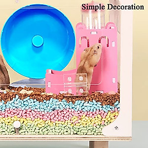 8.5 in Silent Hamster Wheel for Syrian Hamster Exercise Wheel & Quiet Hamster Running Spinner Wheel with Stable Stand for Hedgehog, Gerbils, Mice, Dwarf Hamster and More Small Pets, Blue