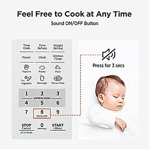 COMFEE' EM720CPL-PM Countertop Microwave Oven with Sound On/Off, ECO Mode and Easy One-Touch Buttons, 0.7 Cu Ft/700W, Pearl White