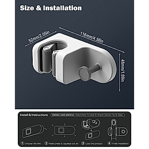 BEZOX Mop Holder with Hook - Drill Free Wall Mount Broom Gripper, Cleaning Supplies Organizer Utility Holder - 1PCS