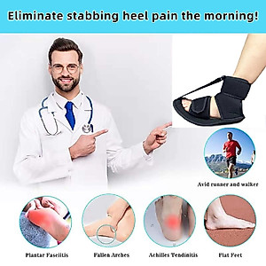 Cogetoro Upgraded Plantar Fasciitis Splint Night, Dorsal Night Splint Plantar Fasciitis Support, Foot Brace Plantar Facilities Night Splint, Achilles tendoniti Night Splint (Black, Fit Most)