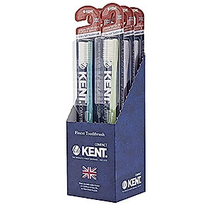 [KENT] COMPACT Small Head Extra Soft Toothbrush for Sensitive Teeth, Gums for Adults & Teens with Braces - (Set of 6)