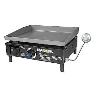 Razor Universal Rolling Prep Cart with Shelves and Storage Drawer for Portable Outdoor Griddle and Grills, Accessory Only, Black