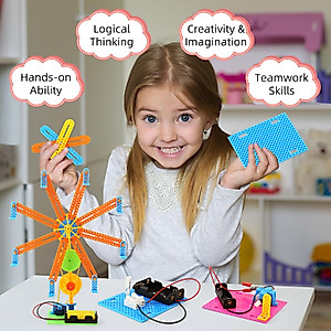 STEM Kit for Girls, Kids Crafts 8-12 Boys, Science Projects Activities Electronic Building Kits 6-8, 4-in-1 Craft Sets for Girl Engineering Toys, DIY Electronics Gifts Age 6 7 8 9 10 11 12 Year Old
