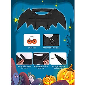 Halloween Dog Bat Wings Costume, Pet Halloween Cosplay Party Dress Up Costume for Small Dogs and Cats(S) Black