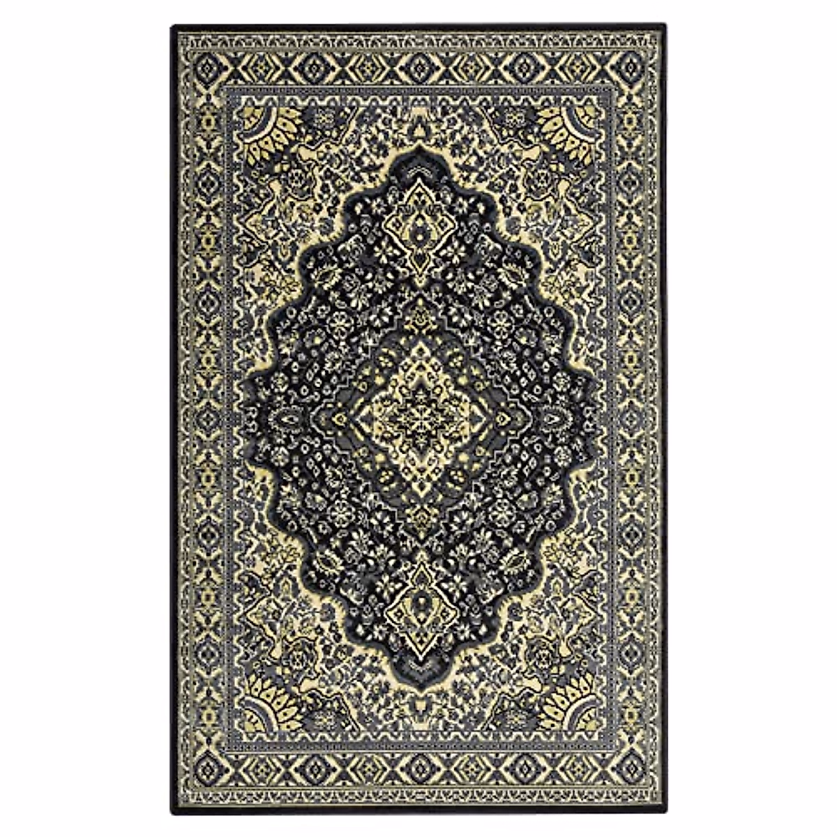 COZYLOOM 8x10 Area Rug Indoor Living Room Bedroom Large Area Rug Medallion Collection Area Rug Non-Shedding Oriental Traditional Area Rug, Grey