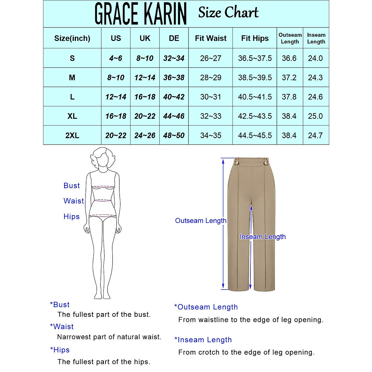 GRACE KARIN Women's Straight Leg Cropped Dress Pants Elastic High Waist Wide Leg Business Casual Slacks Capris with Pocket Black S