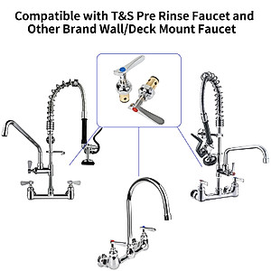 KWODE Replacement Brass Hydraulic Control Spindle Assembly Cartridge Faucet Valve for Bathroom Kitchen Wall Mount Commercial Faucet (1 Pair Hot & Cold)
