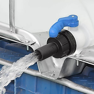 Tote Tank Adapter DN40 Set of 2, Muasopst 1000L IBC Butterfly Valve Switch 62mm Adapter Drain Adapters for IBC Water Container