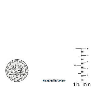 Dazzlingrock Collection 0.08 ctw Round Blue Diamond Wedding Band for Women in 925 Sterling Silver Size 7