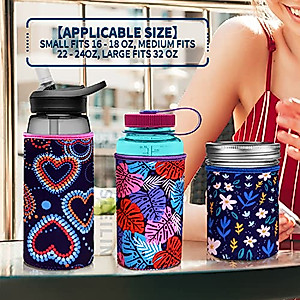 3 Pack Reusable Neoprene Insulator Sleeve for Iced Coffee Cups, Coffee Coozie sleeves with handle for Iced & Hot Drinks, Insulated Cup Holder, Neoprene Can Coozie sleeves with Insulated Sleeves