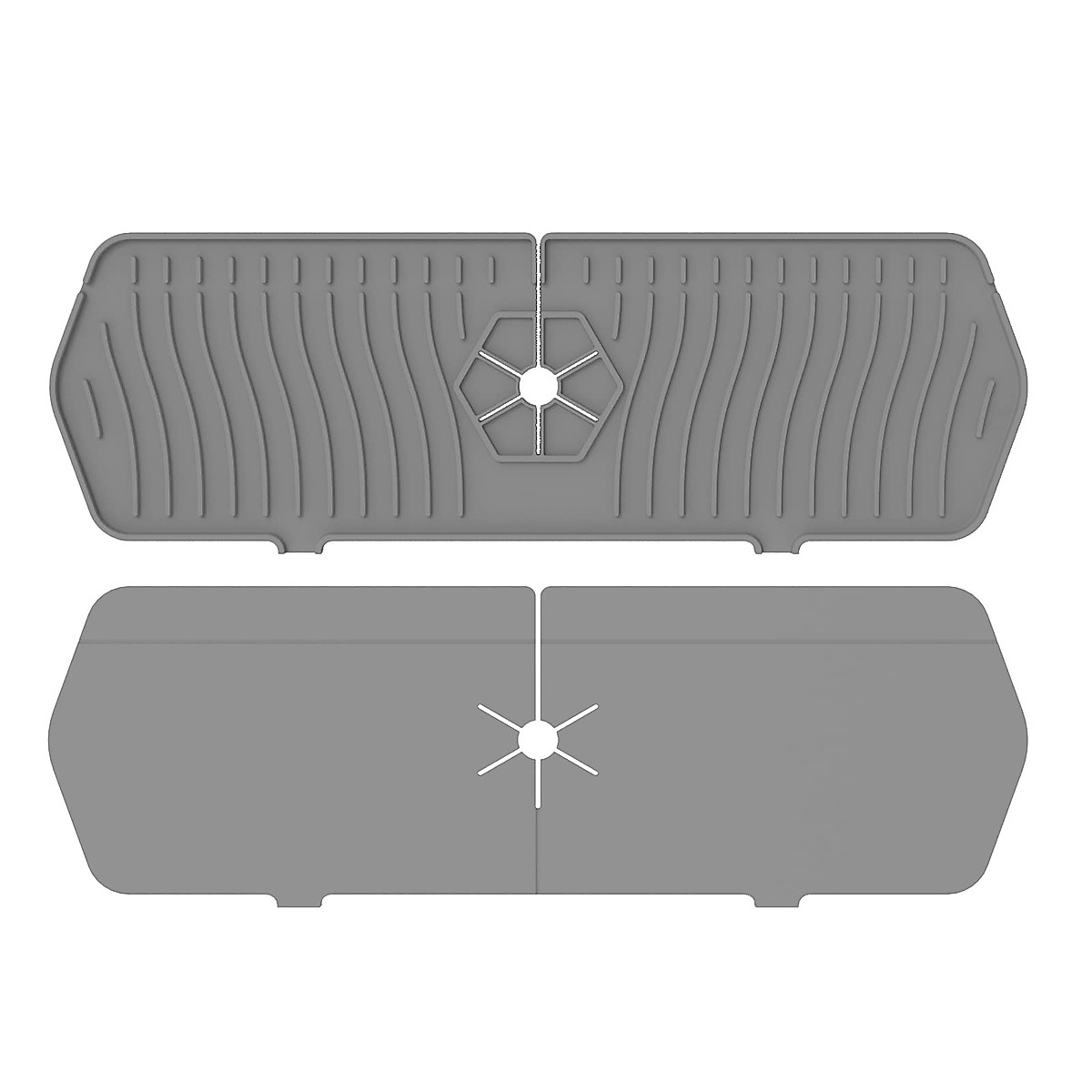 KLAZZ Silicone Splash Guard Mat for Kitchen Sink Faucet, Sink Quick Draining Pad Behind Faucet, Drying Mat for Kitchen & Bathroom Countertop Protect, Handle Drip Catcher Tray, Drainage, Kitchens