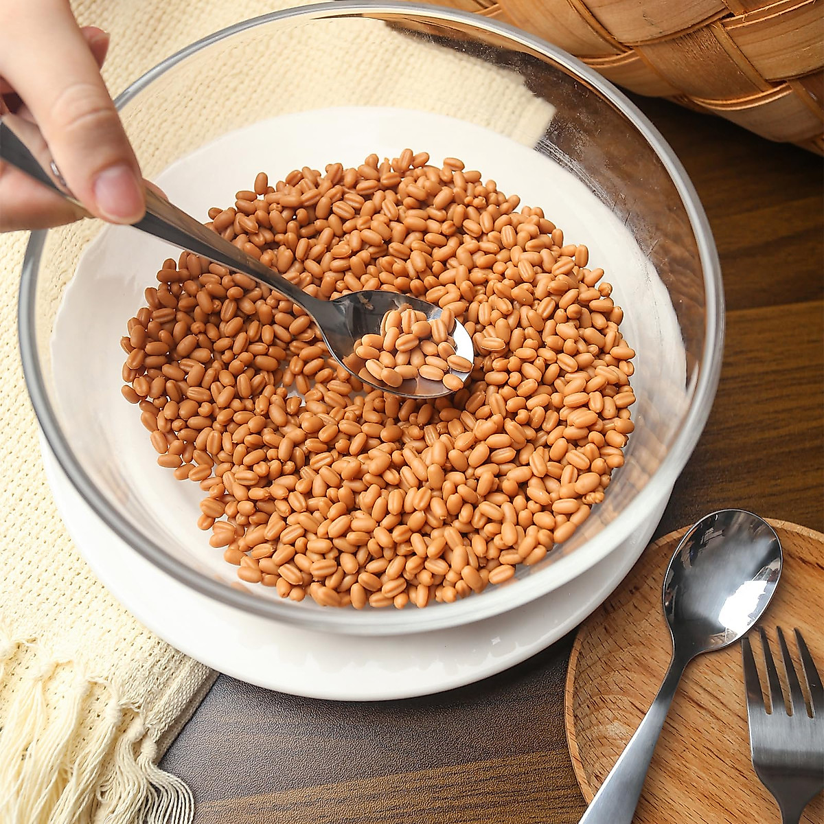 HAKSEN Stainless Steel Toddler Utensils Set, 12PCS Kids Safe Forks and Spoons with Bunny and Puppy Motifs, Mirror Polished & Dishwasher Safe