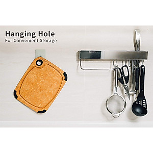 Cutting Board, Toptier Wood Fiber Cutting Board for Kitchen, Non-Slip Kitchen Wood Chopping Board, Reversible, Eco-Friendly, Natural Wood Fiber, Small Cutting Board, 11.5 x 9.25-inch, Natural Slate