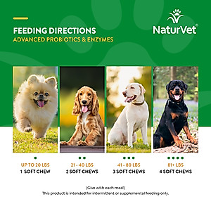 NaturVet – Advanced Probiotics & Enzymes - Plus Vet Strength PB6 Probiotic – Supports and Balances Pets with Sensitive Stomachs & Digestive Issues – for Dogs & Cats 240 ct