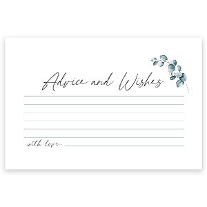Watercolor Advice and Wishes Cards, 50 Pack,Double Sided,4x6, Uncoated, Heavyweight Card Stock, Ideal for Weddings,Bridal Showers, Baby Showers, Thanksgiving, Christmas, other Parties and Celebrations