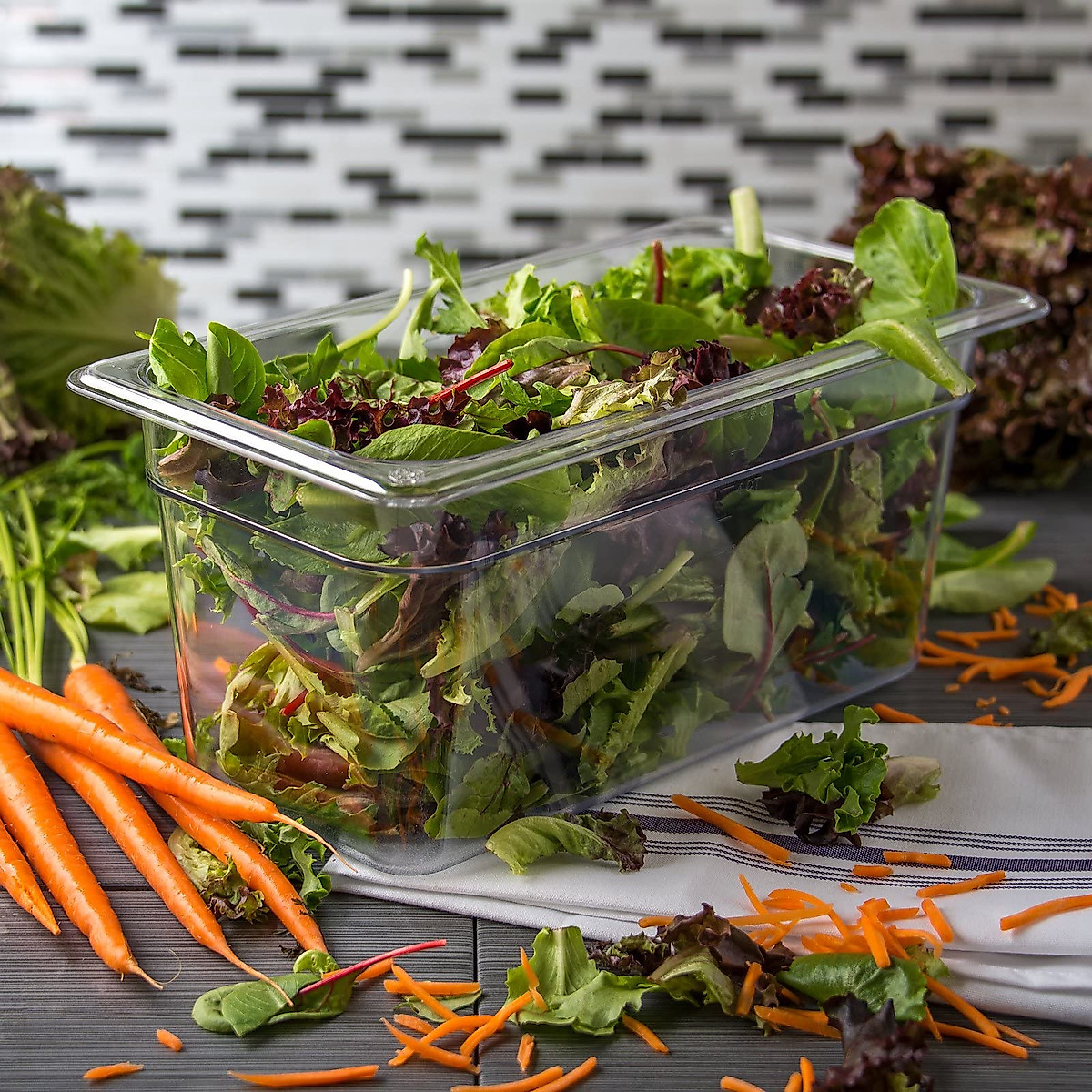 Carlisle FoodService Products Plastic Food Pan 1/3 Size 6 Inches Deep, Clear