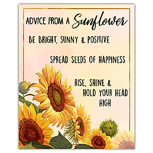 Motivational Wall Art Office Decor for Men & Women: "Hold Your Head" High 8x10 Inspirational, Motivational Poster & Positive Affirmations Wall Decor for Kids