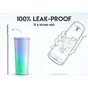 Meoky 24 oz Insulated Tumbler with Lid and Straw, Stainless Steel Vacuum Insulated Tumbler, Keeps Cold for 24 Hours, 100% Leak Proof, Fits in Car Cup Holder (Fairyland)