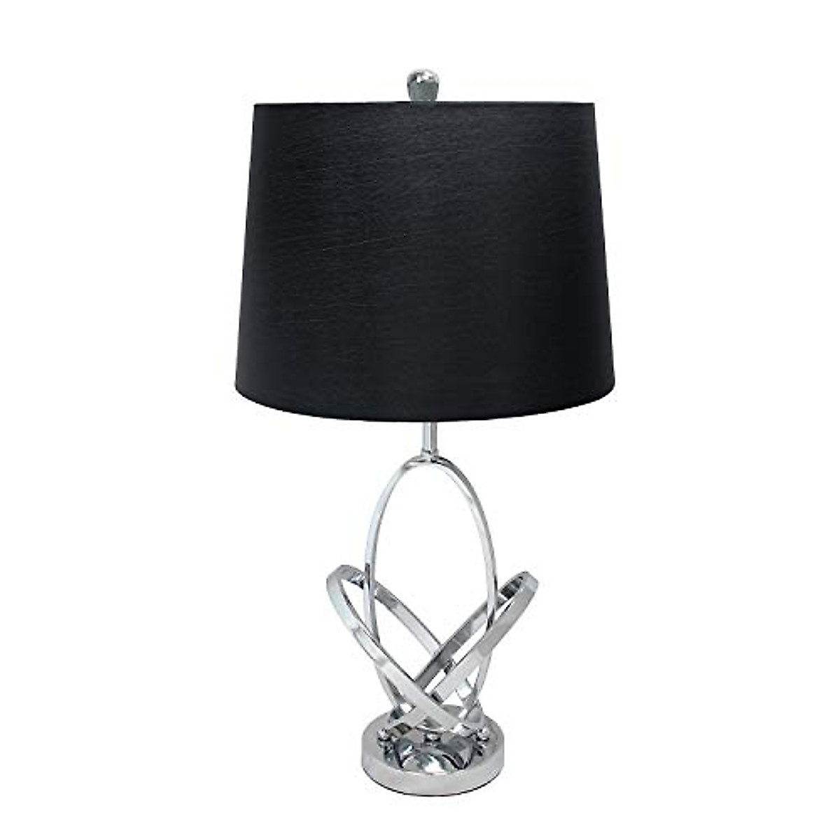 Elegant Designs LT1006-CHR Mod Art Polished Chrome Table Lamp with Black Shade