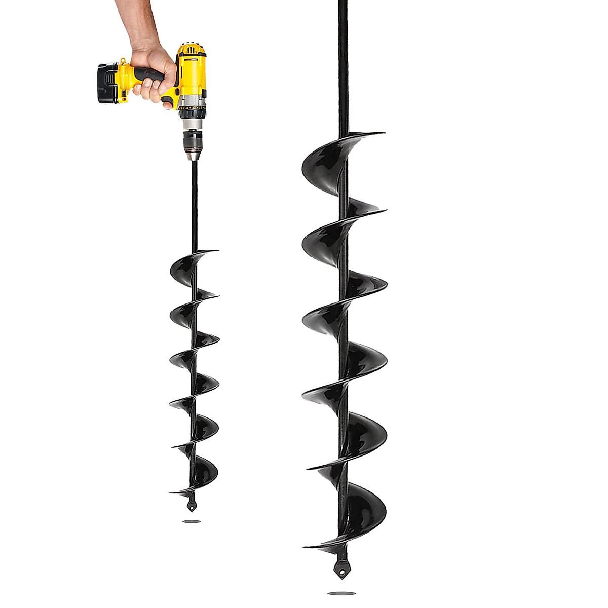 SORANGEUN 3x24-Inch Garden Auger Drill Bit for Planting and Post Hole Digging - Upgraded Spiral Design, Solid Shaft - Hex Driver Drill Compatible