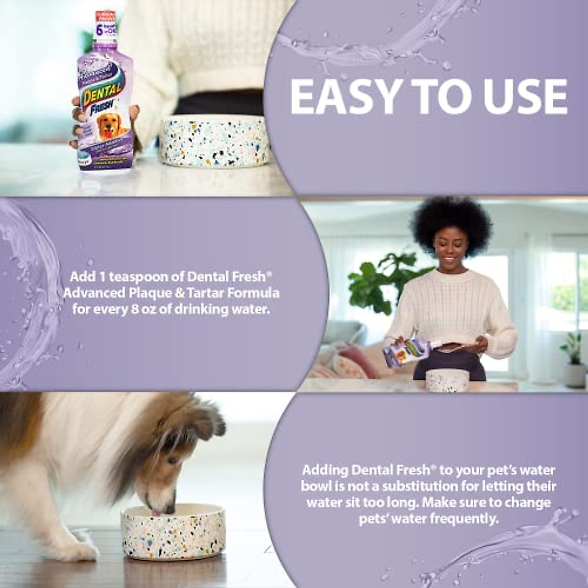 Dental Fresh Advanced Plaque and Tartar Water Additive, 17oz – Dog Teeth Cleaning Formula to Freshen Breath and Improve Overall Oral Health