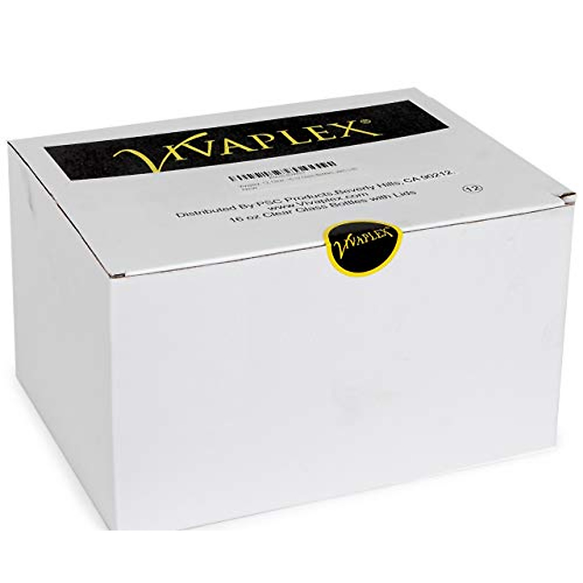 Vivaplex, 12, Clear, 16 oz Glass Bottles, with Lids