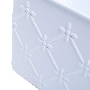 NIKKY HOME 4x6 Kitchen Metal Recipe Organization Box with Cards and Dividers, Floral Embossing Pattern