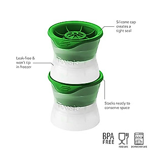 Tovolo Golf Ball Ice Molds, Set of 2 Golf Ball-Shaped Ice Sphere Molds, Stackable Sports Ice Molds, Sports-Themed Ice Makers, Giftable Sports Whiskey Ice Ball Molds, BPA-Free & Dishwasher-Safe