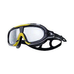 TYR Orion Swim Mask Adult Fit, Smoke/Black/Yellow