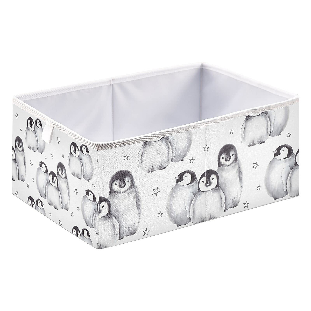 Cute Baby Penguins Storage Basket Storage Bin Rectangular Collapsible Shelves Basket Empty Gift Baskets Organizer for Home Laundry Room