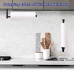 TAMHUYEO Paper Towel Holder,Adjustable Easy Tear Wall Mount Paper Towel Holder Under Cabinet with Damping,Effect for Kitchen Bathroom(Black)