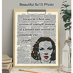 Judy Garland Inspirational Quote Upcycled Dictionary Wall Art Poster Print - Great Motivational Gift for Women, Wizard of Oz Fans - Contemporary Modern Pop Art Home and Office Decor, 8x10 Photo