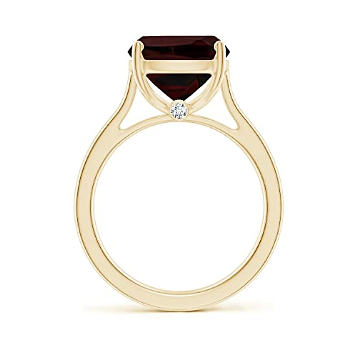 Angara Natural Garnet Solitaire Ring for Women in 14K Yellow Gold (Grade-A | Size-12x10mm) | January Birthstone Jewelry Gift for Women | Birthday | Wedding | Anniversary | Engagement