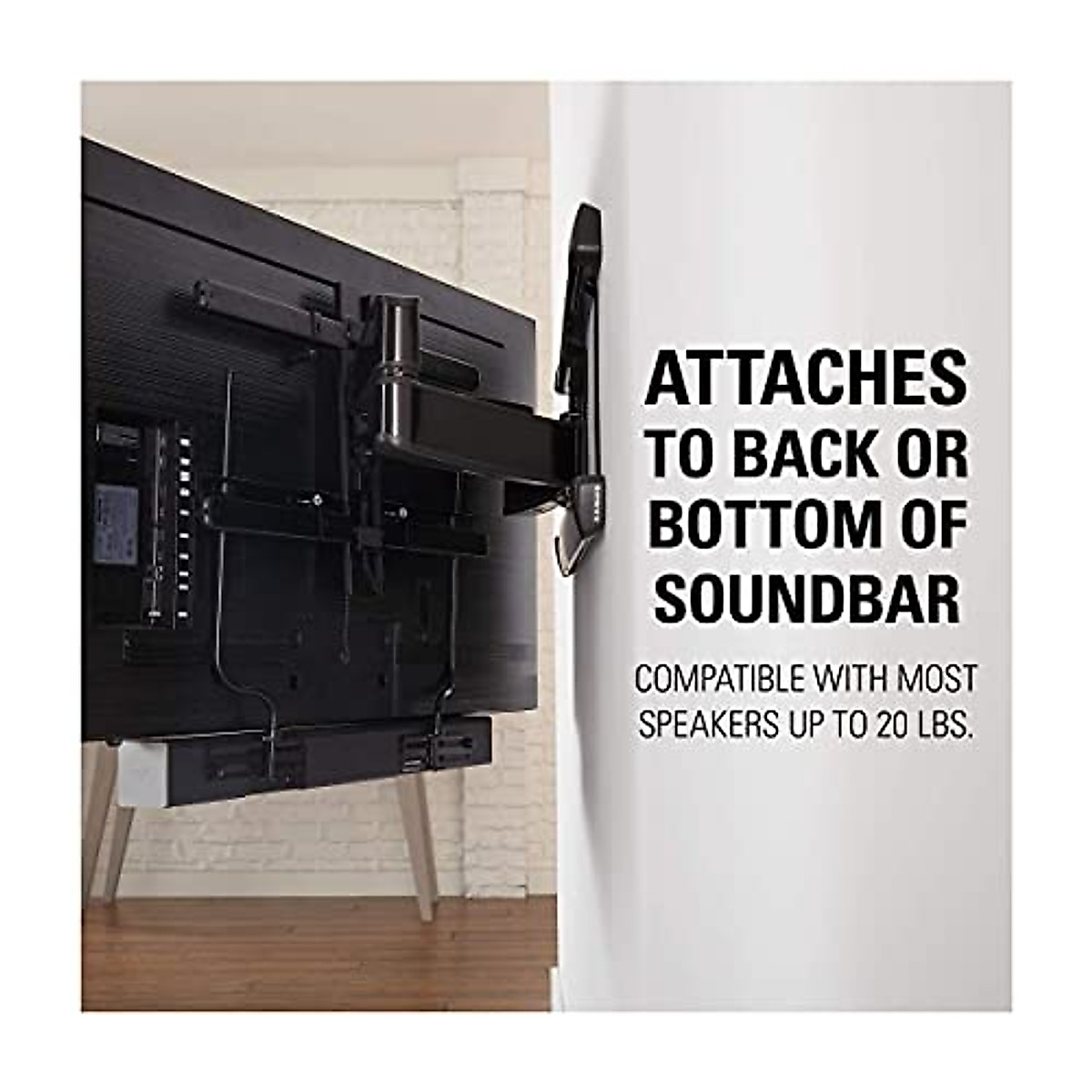 Samsung HW-Q990C 11.1.4ch Soundbar with Rear Speakers and Dolby Atmos with a Sanus SASB1-B1 Soundbar Mount; Holds up to 20LBS (2023)