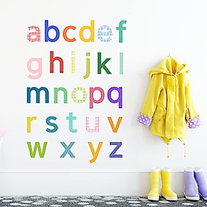 DECOWALL DW-1908 Pattern Alphabet Kids Wall Stickers Wall Decals Peel and Stick Removable Wall Stickers for Kids Nursery Bedroom Living Room d?cor