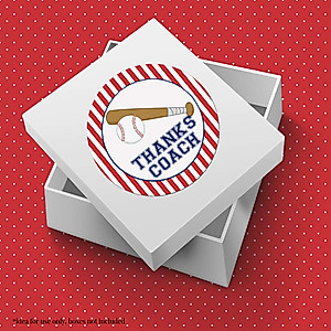 Baseball Team Coach Appreciation Thank You Sticker Labels, 40 2" Party Circle Stickers by AmandaCreation, Great for Envelope Seals & Gift Bags