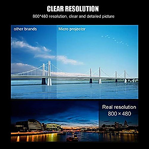 VS314 Mini Projector, 1500 Lumens HD Video Projector 180'' Home Cinema LCD Movie Projector with Remote Control Support 1080P External Phone Sync Screen Micro Projecting for Home Entertainment (US)